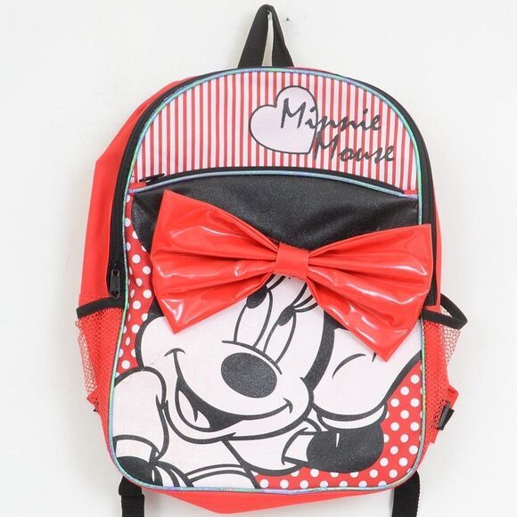 Disney | Accessories | Disneyminnie Mouse Red Bow White Dots Backpack ...